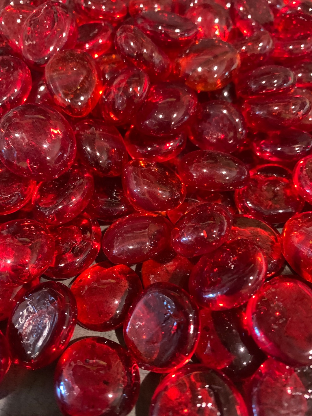 Medium Red Glass Gems, 25 COUNT, Glass Nuggets, About 9/16" or 17mm to ...
