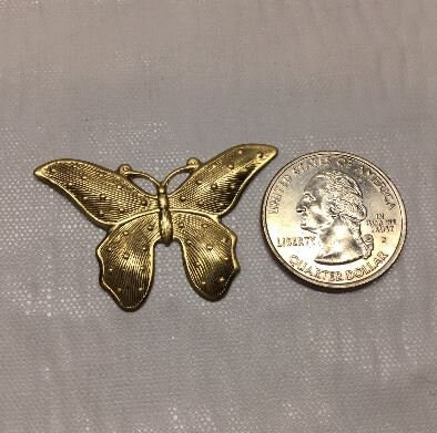 Set of 4 Raw Brass Butterfly Metal Stampings Raised Details | Etsy