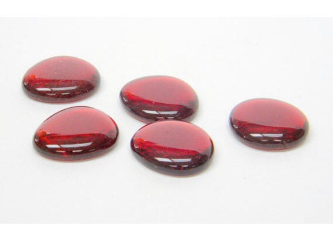 5 Large Red Glass Gems, Christmas Craft Supplies, About 1-3/8" or 36 ...