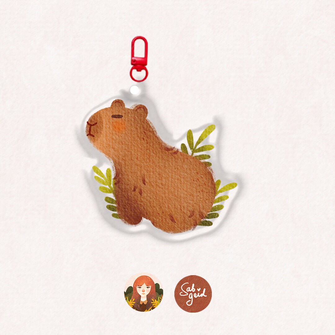 Capybara Keychains, Acrylic Chain, Phone Charm, Journal Charm, Keyring ...