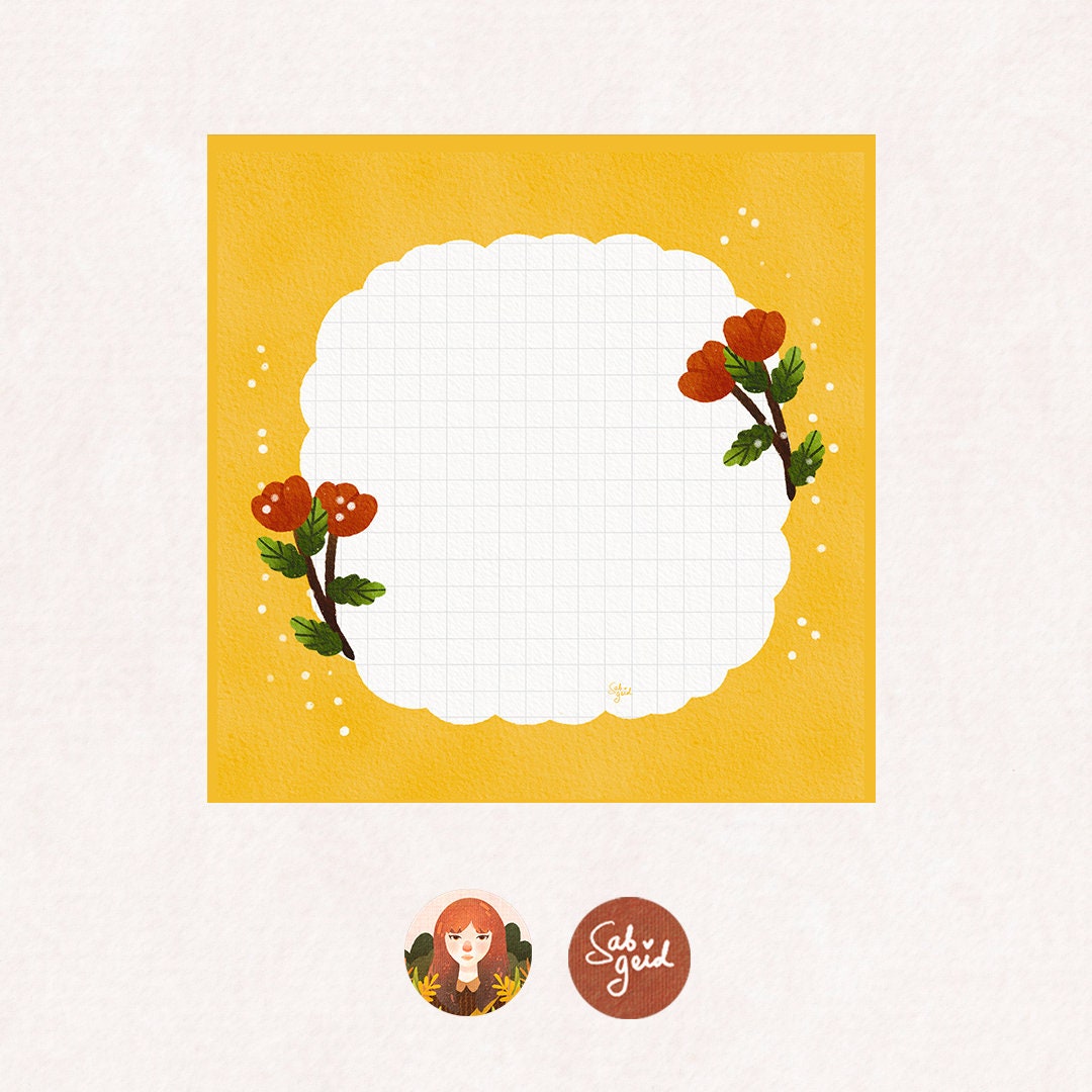 Flower Notepad 50 Leaves Korean Notepad Stationery Memopad - Etsy