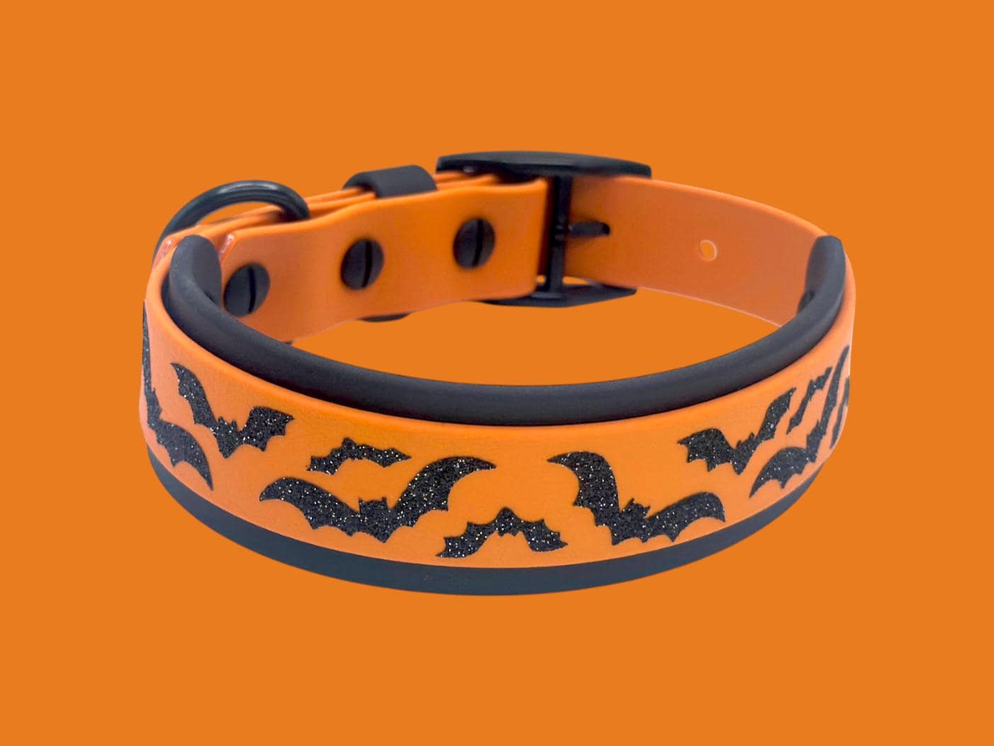 Halloween Glitter Bat Collar | Biothane 1.5 Inch Dog Collar | Glitter ...