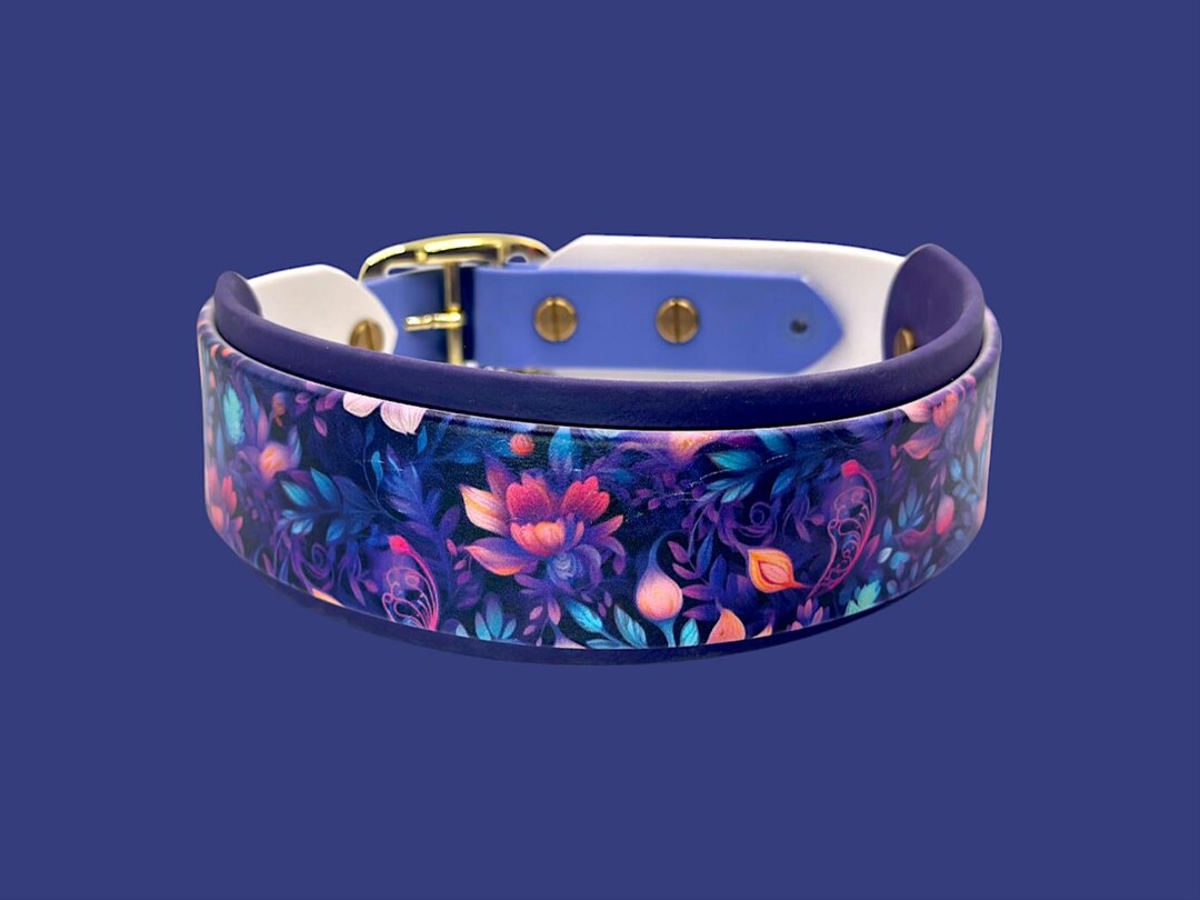 PREMADE Biothane Dog Collar | 2 Inch With UV Printed 1.5 Inch Purple ...