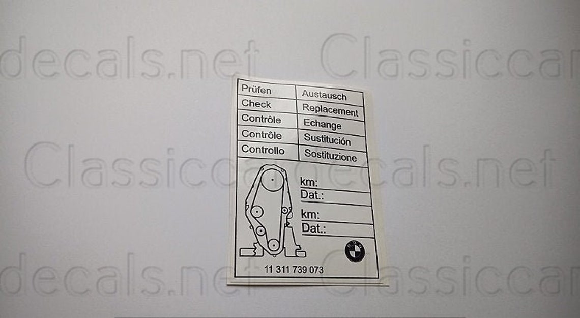 BMW Timing Belt Replacement Sticker Decal - Etsy