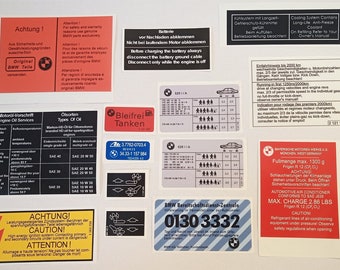 BMW E10 2002 Stickers Decals Restoration Engine Bay - Etsy