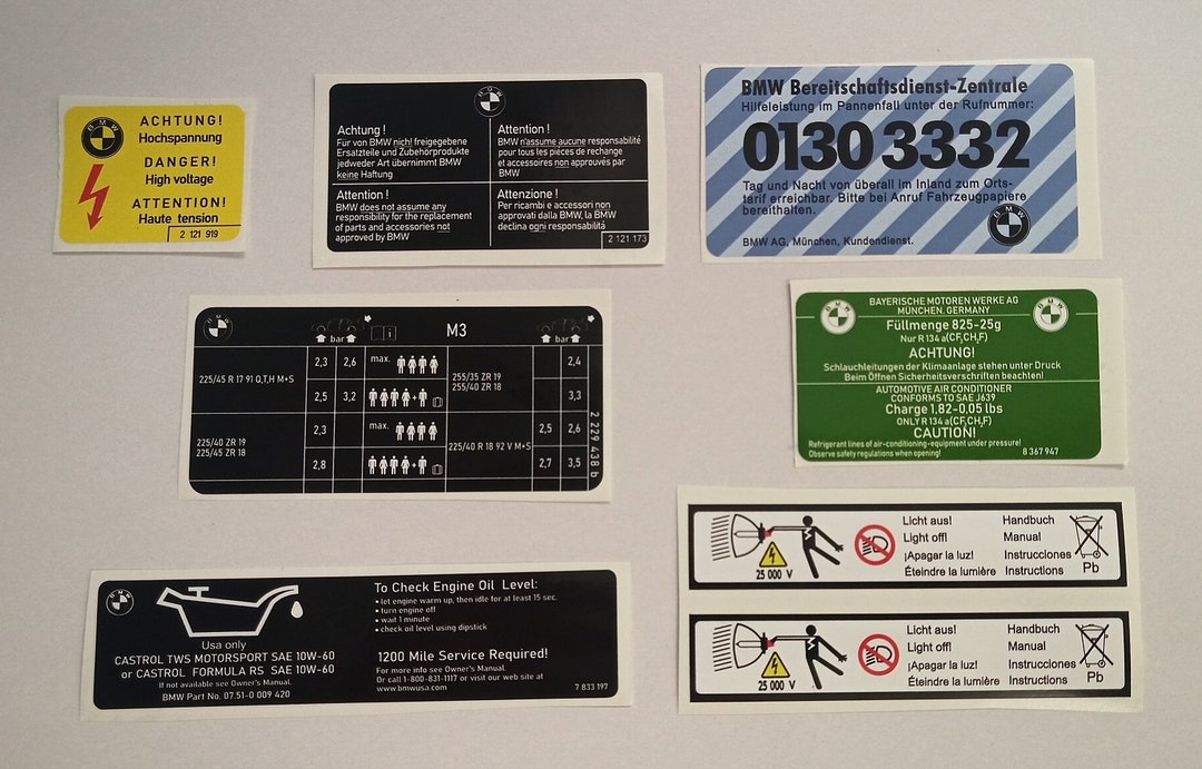 BMW E46 M3 Stickers Decals Restoration Engine Bay - Etsy