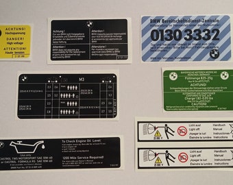 BMW E10 2002 Stickers Decals Restoration Engine Bay | Etsy