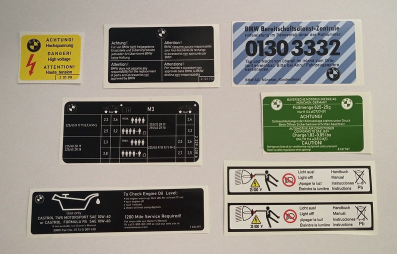 BMW E46 M3 Stickers Decals Restoration Engine Bay - Etsy