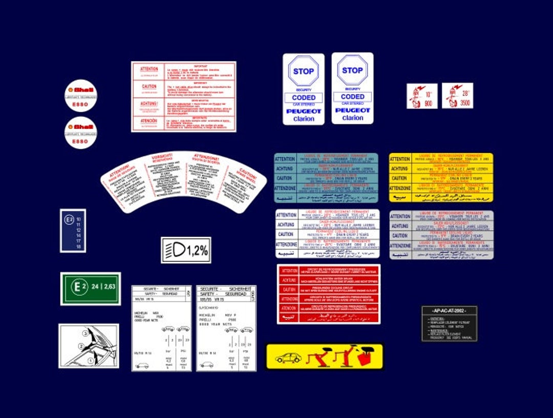 Peugeot 205 Stickers Decals Restoration Engine Bay - Etsy