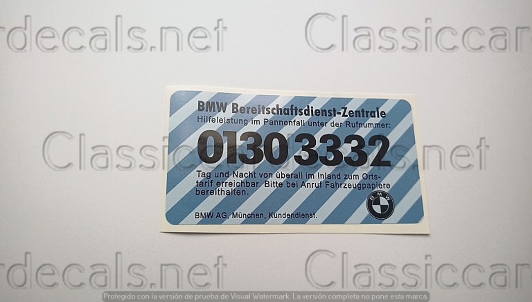 BMW E34 E36 E38 E39 E46 Assistance Sticker Decal Restoration - Etsy