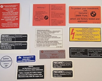 BMW E10 2002 Stickers Decals Restoration Engine Bay - Etsy
