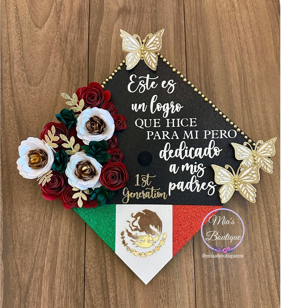 Custom Mexican Graduation Cap Topper Floral Sunflowers Mexican Para Mis ...