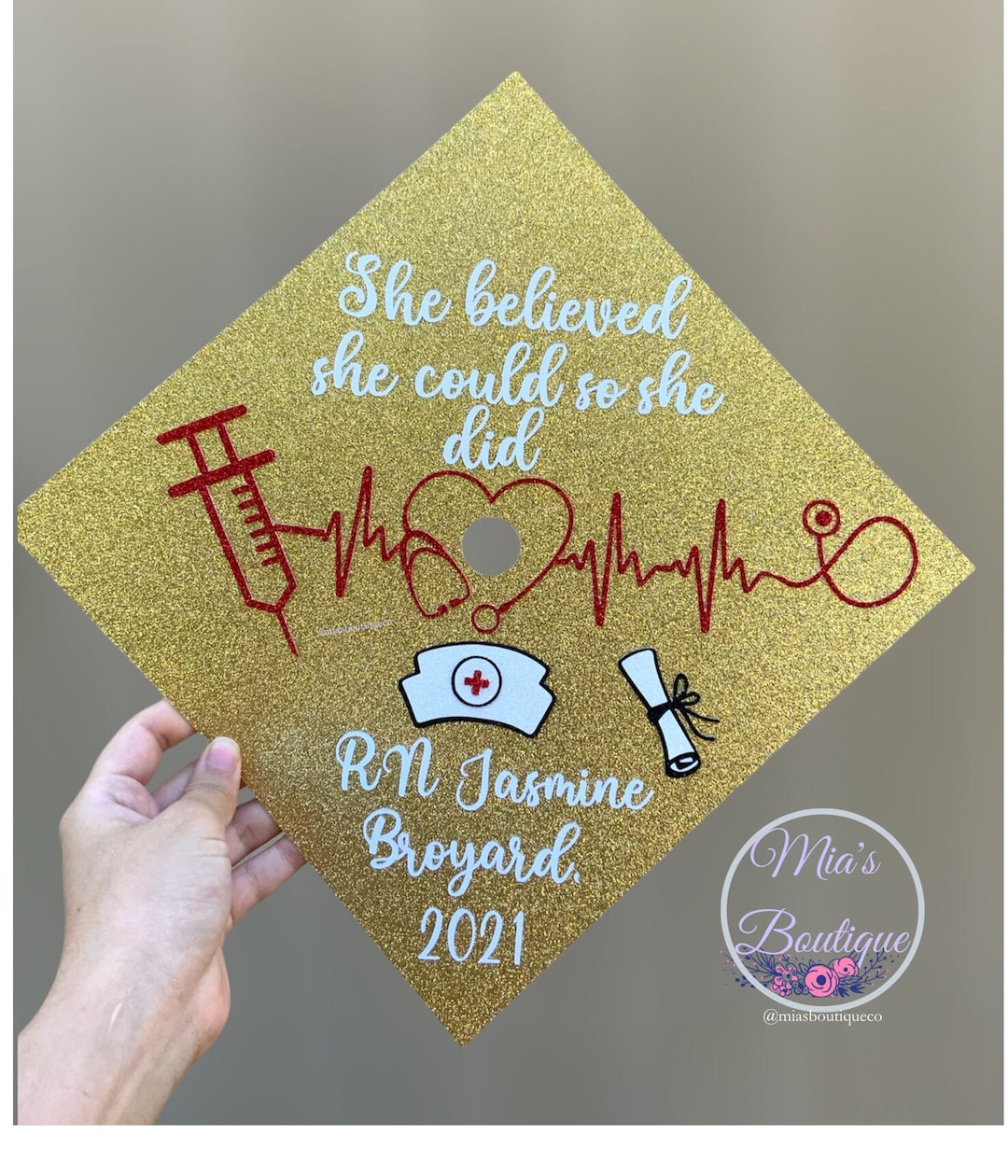 Personalized Graduation Cap Topper Nurse - Custom Graduation Cap - Etsy