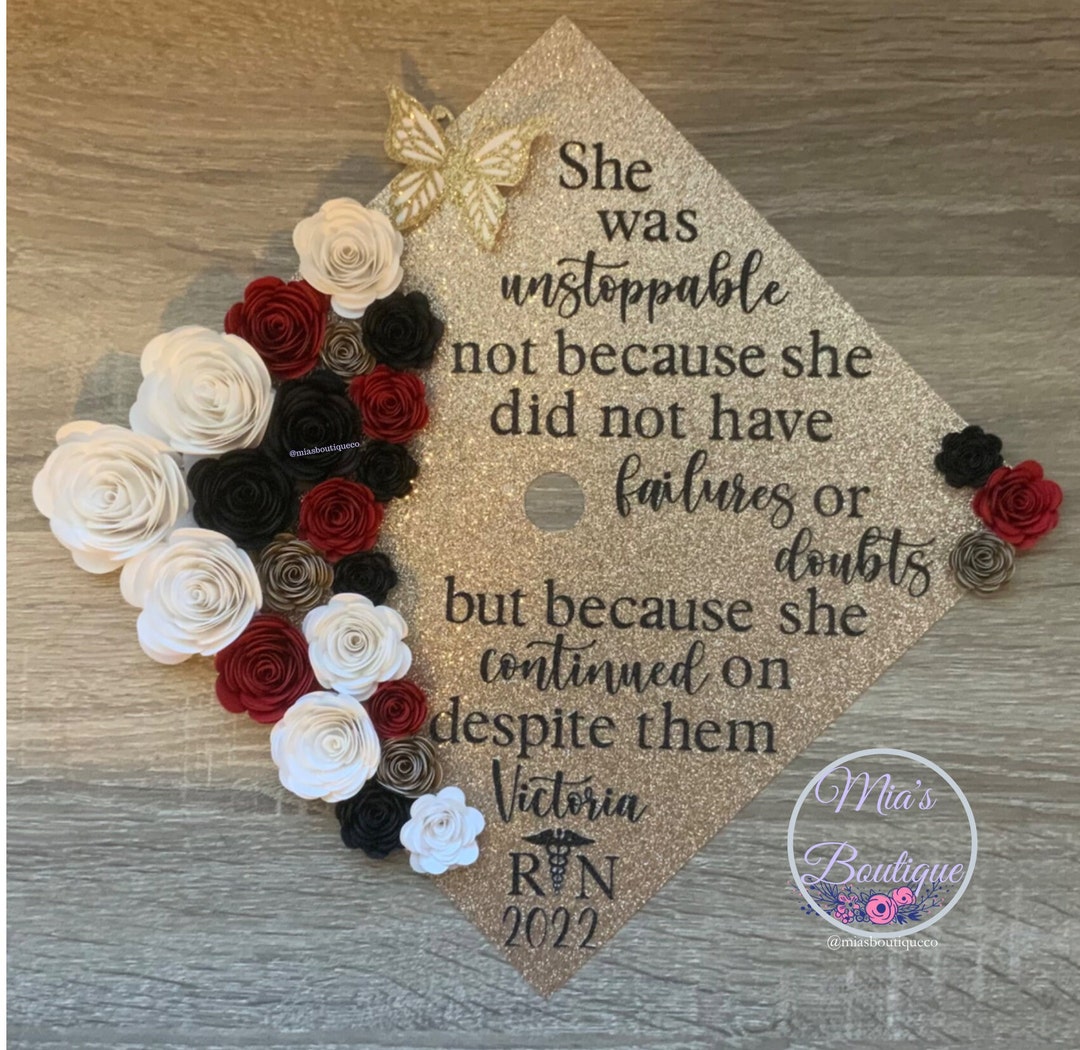 Custom Nurse Graduation Cap Topper: Handmade Floral Decoration - Etsy