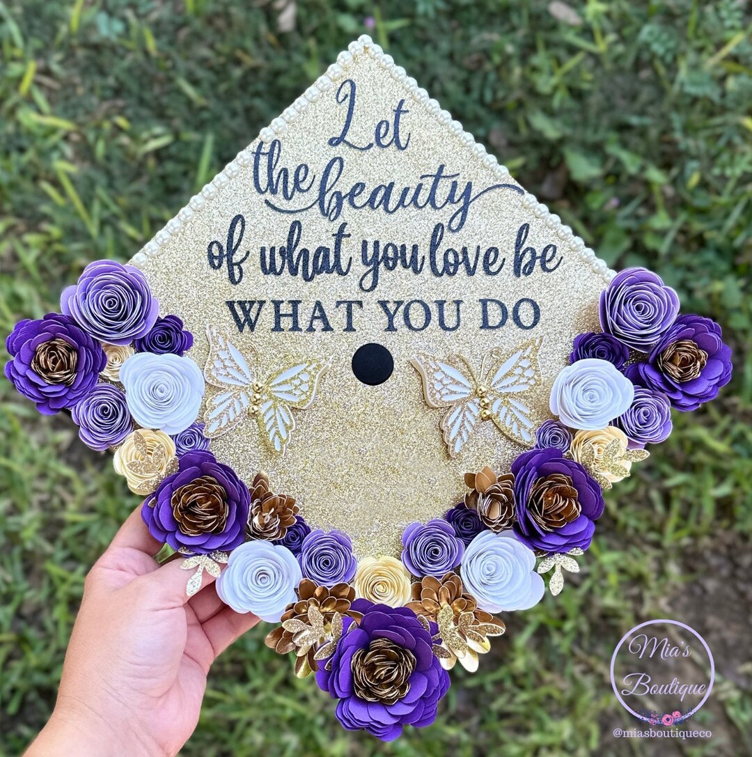 Custom Graduation Cap Topper -floral Graduation Cap - Etsy