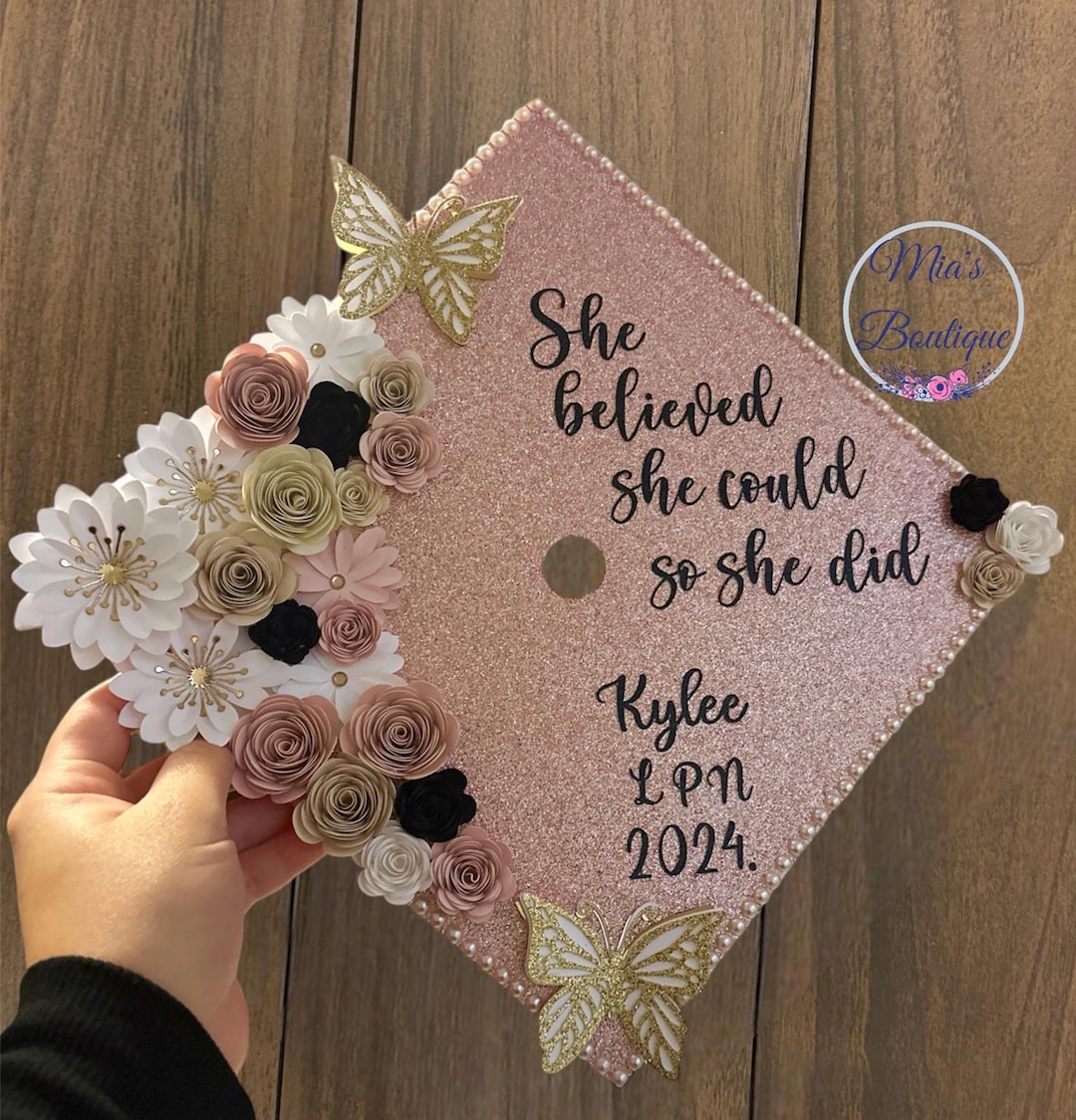 Custom Nurse Graduation Cap Personalized Graduation Cap Flowers - Etsy
