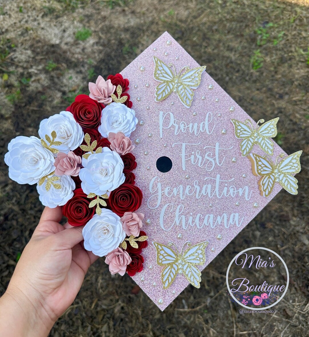 Custom Graduation Cap Topper Personalized Graduation Cap Floral ...