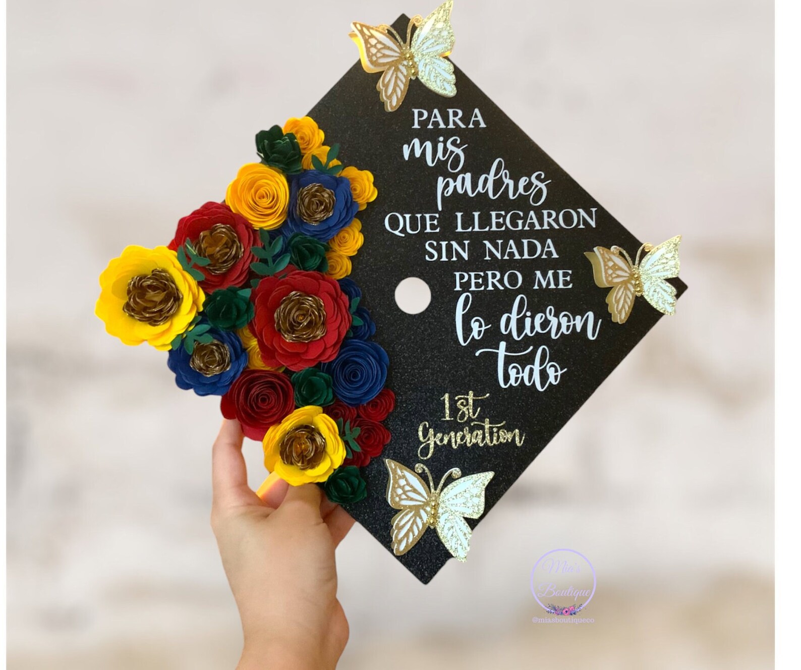 Personalized Custom Colombia Graduation Cap Topper Floral Sunflowers - Etsy