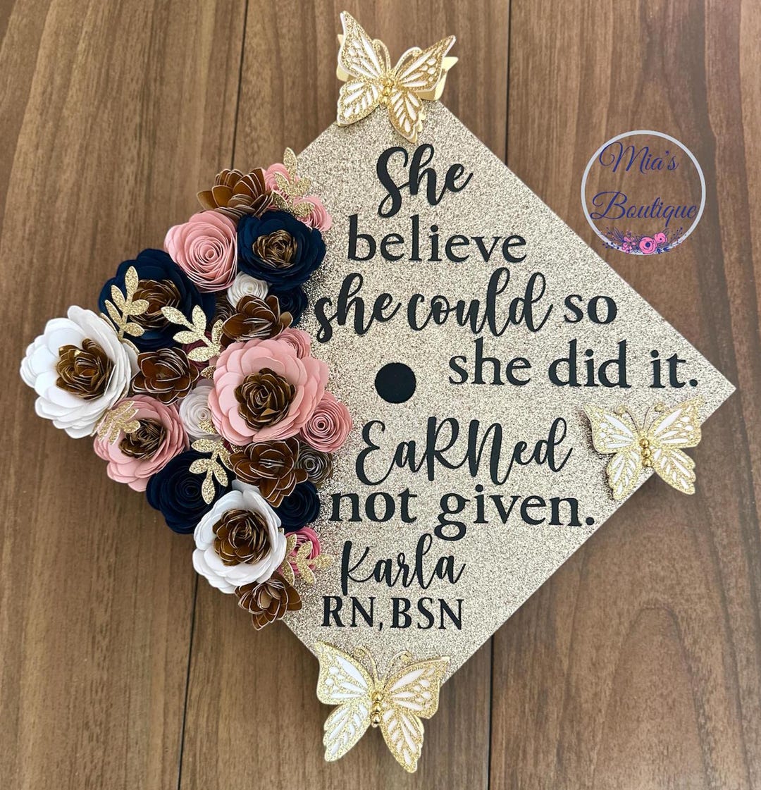 Custom Nurse Graduation Cap Topper Floral - Etsy