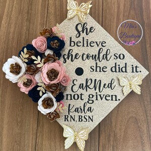 Custom Nurse Graduation Cap Topper Floral - Etsy