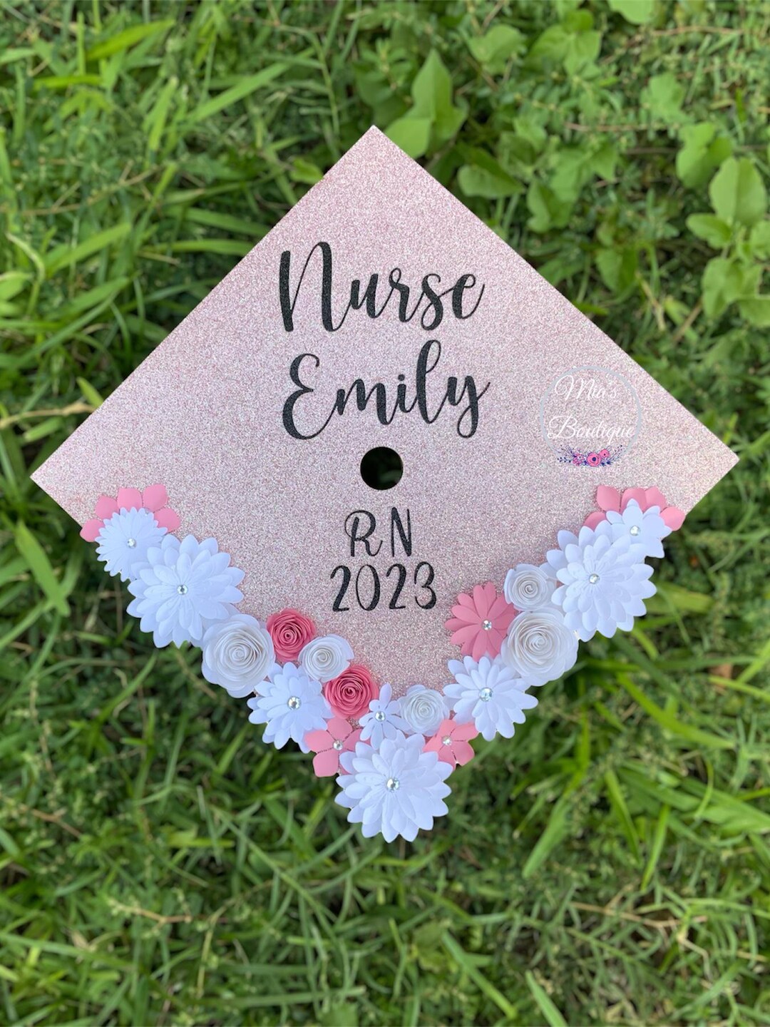 Custom Nurse Graduation Cap Topper: Handmade Floral Design - Etsy