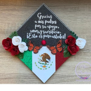 Custom Personalized Mexican Graduation Cap Topper Floral Sunflower Para ...