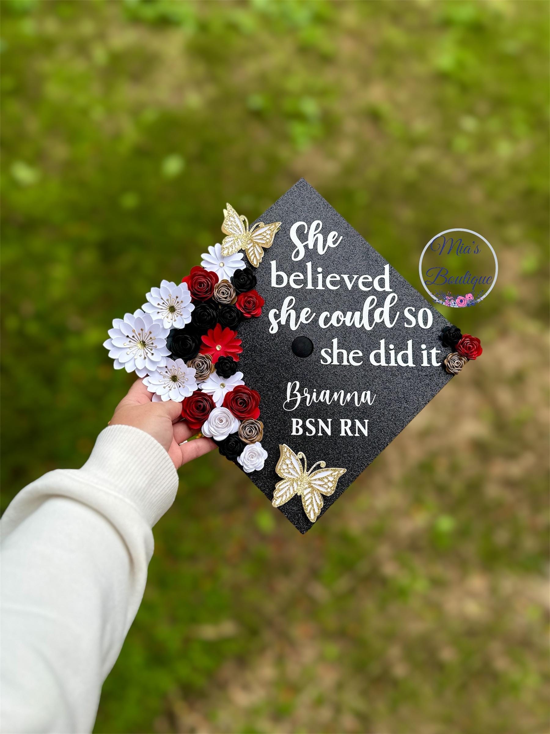 Custom Nurse Graduation Cap Topper: Handmade Floral Decoration - Etsy