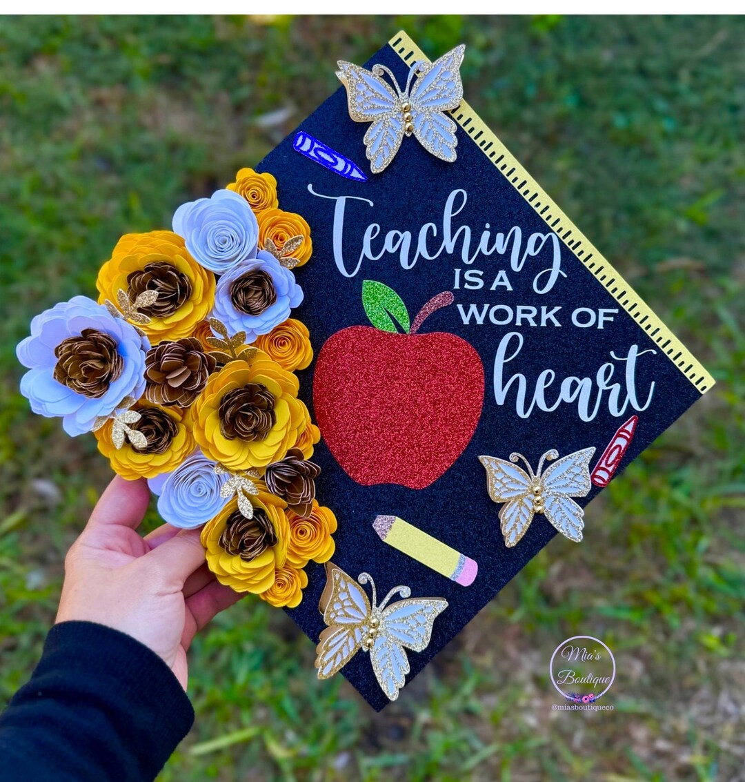 Custom Personalized Graduation Cap Topper Teacher Elementary Apple ...