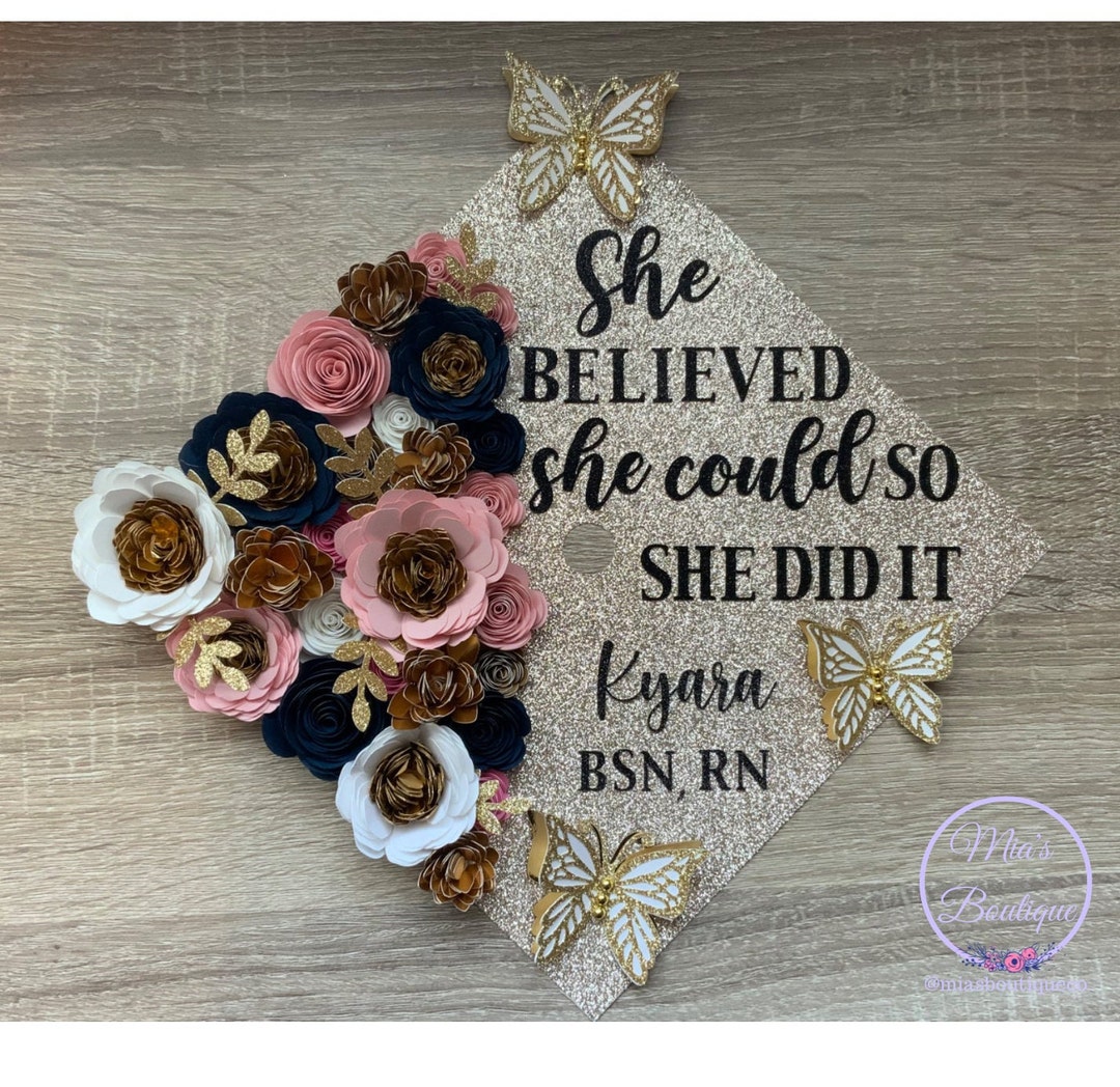 Custom Nurse Graduation Cap Topper Personalized Nursing Heart ...