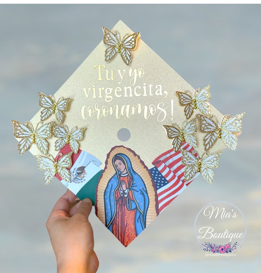Graduation Cap Mexican Virgin Mary Graduation Cap Topper Custom ...