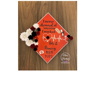 Custom Nurse Graduation Cap Cover Personalized Graduation Cap Flowers ...