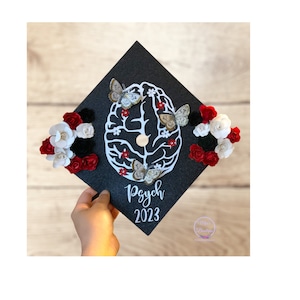 Psychology Graduation Cap Topper: Custom Brain, Flowers, Butterflies - Etsy