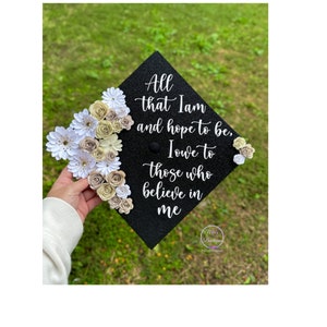 Custom Graduation Cap Personalized Custom Graduation Cap Cover Flowers ...