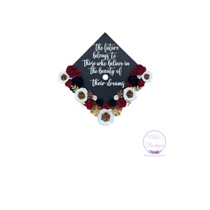 Custom Graduation Cap Topper - Personalized Grad Cap - Flowers ...