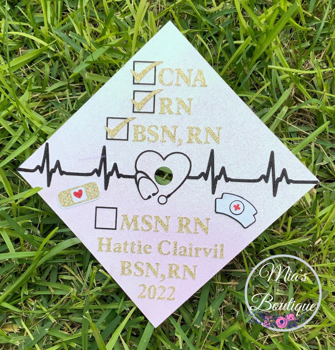 Custom Nurse Graduation Cap Topper: Handmade Personalized Grad Cap - Etsy