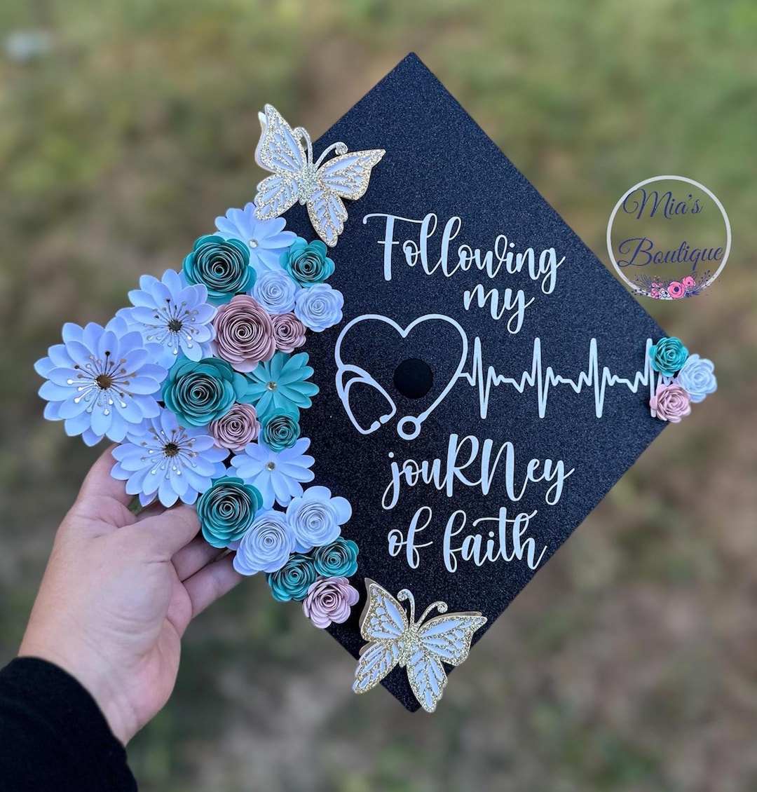 Custom Nurse Graduation Cap Topper: Handmade Floral Decoration - Etsy