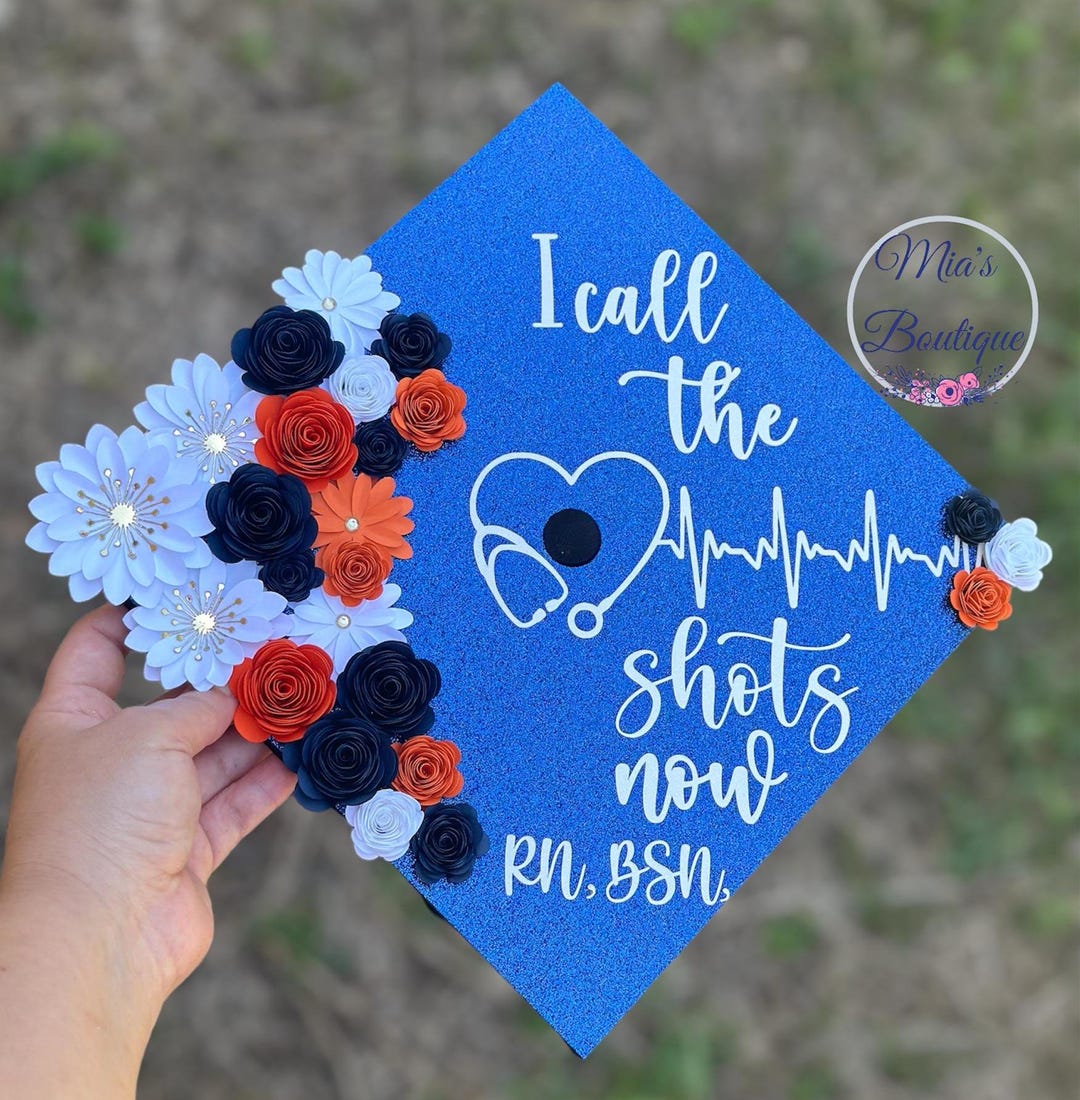 Custom Nurse Graduation Cap Topper: Handmade Floral Decoration - Etsy