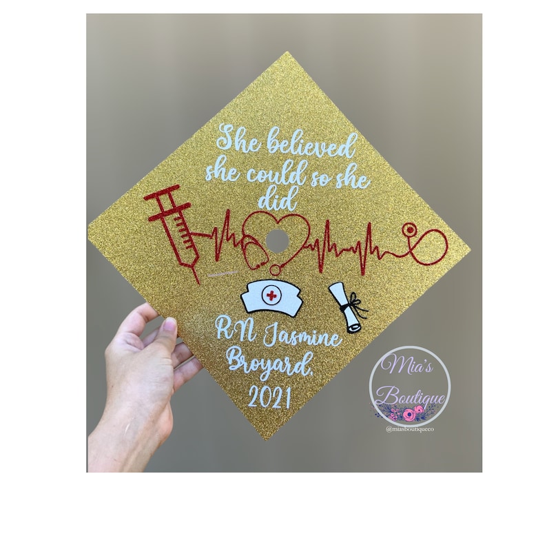Personalized Graduation Cap Topper Nurse - Custom Graduation Cap - Etsy