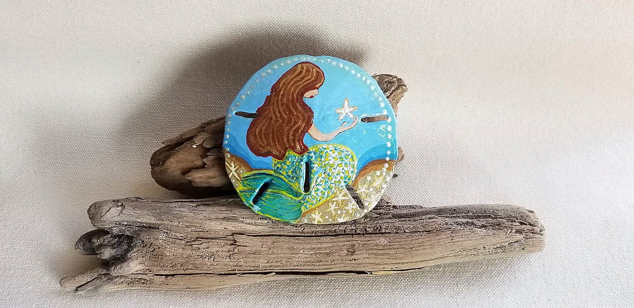 Mermaid Sand Dollar Ornament one of a Kind Hand Made in - Etsy UK