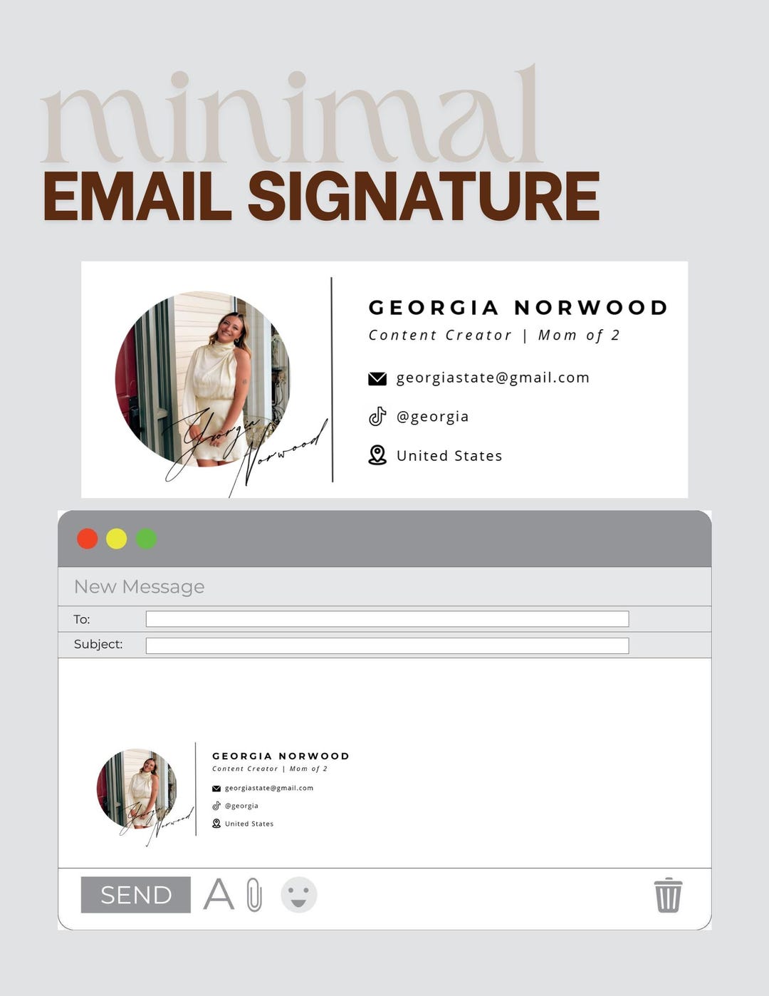 Email Signature Template | Content Creator Email Signature | Real ...