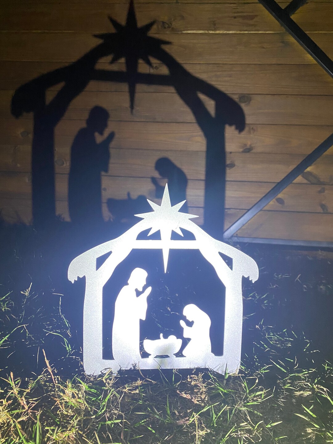 Nativity Scene Yard Stake, Shadow Caster. - Etsy