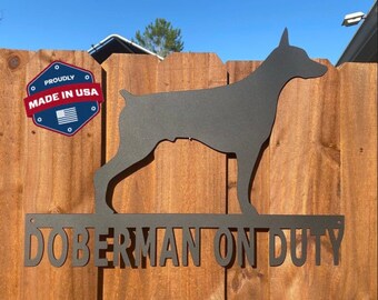 Doberman Metal Sign - Etsy