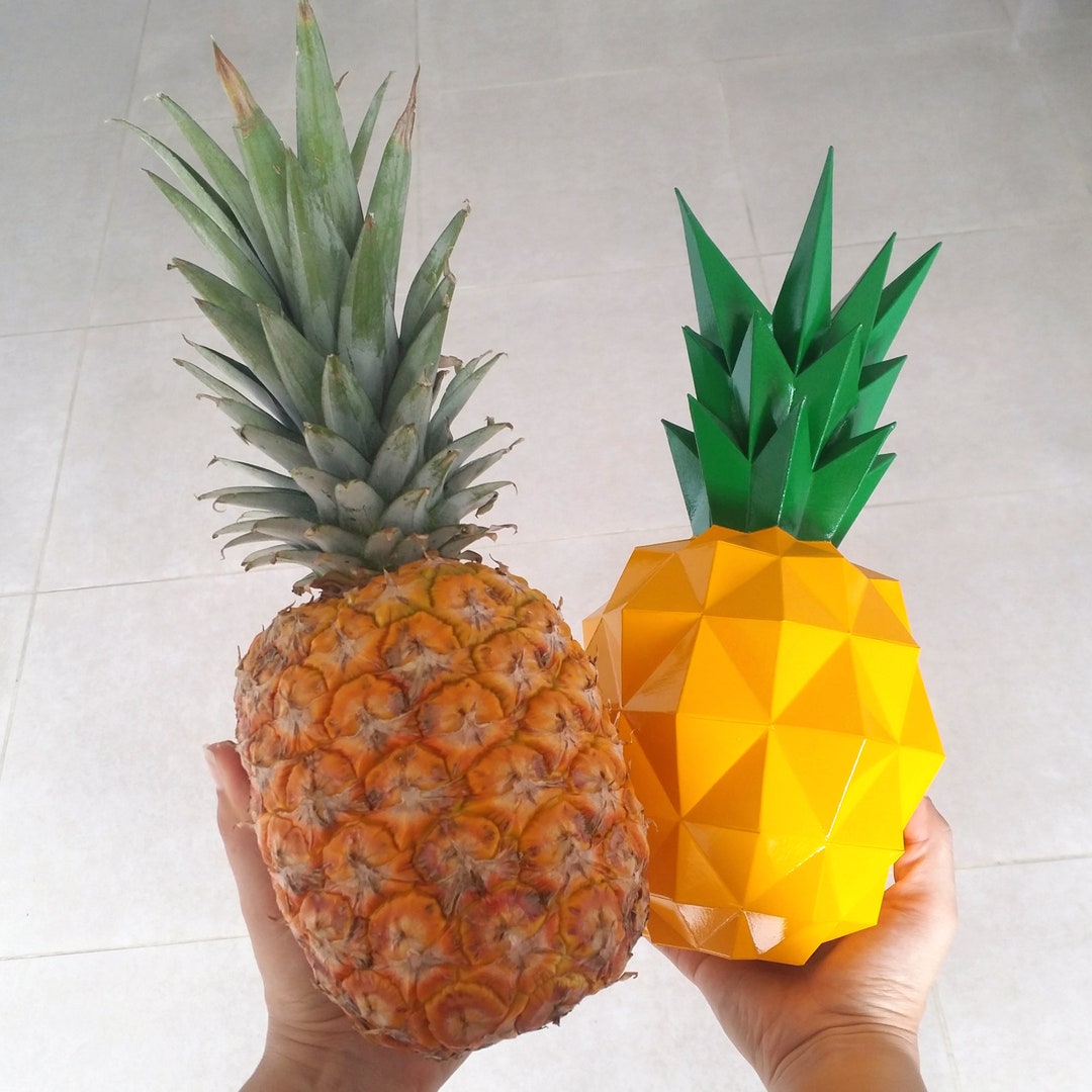 Pineapple Papercraft, Fruit 3d, Low Poly Pineapple 3d, Diy Paper ...