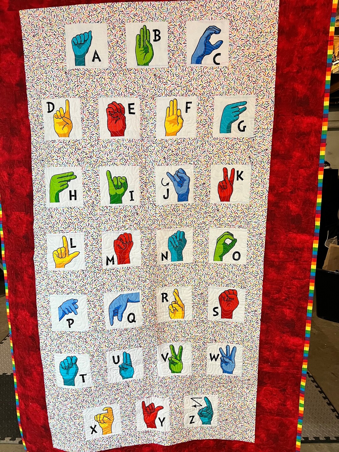 American Sign Language ASL Lap Sized Quilt. - Etsy