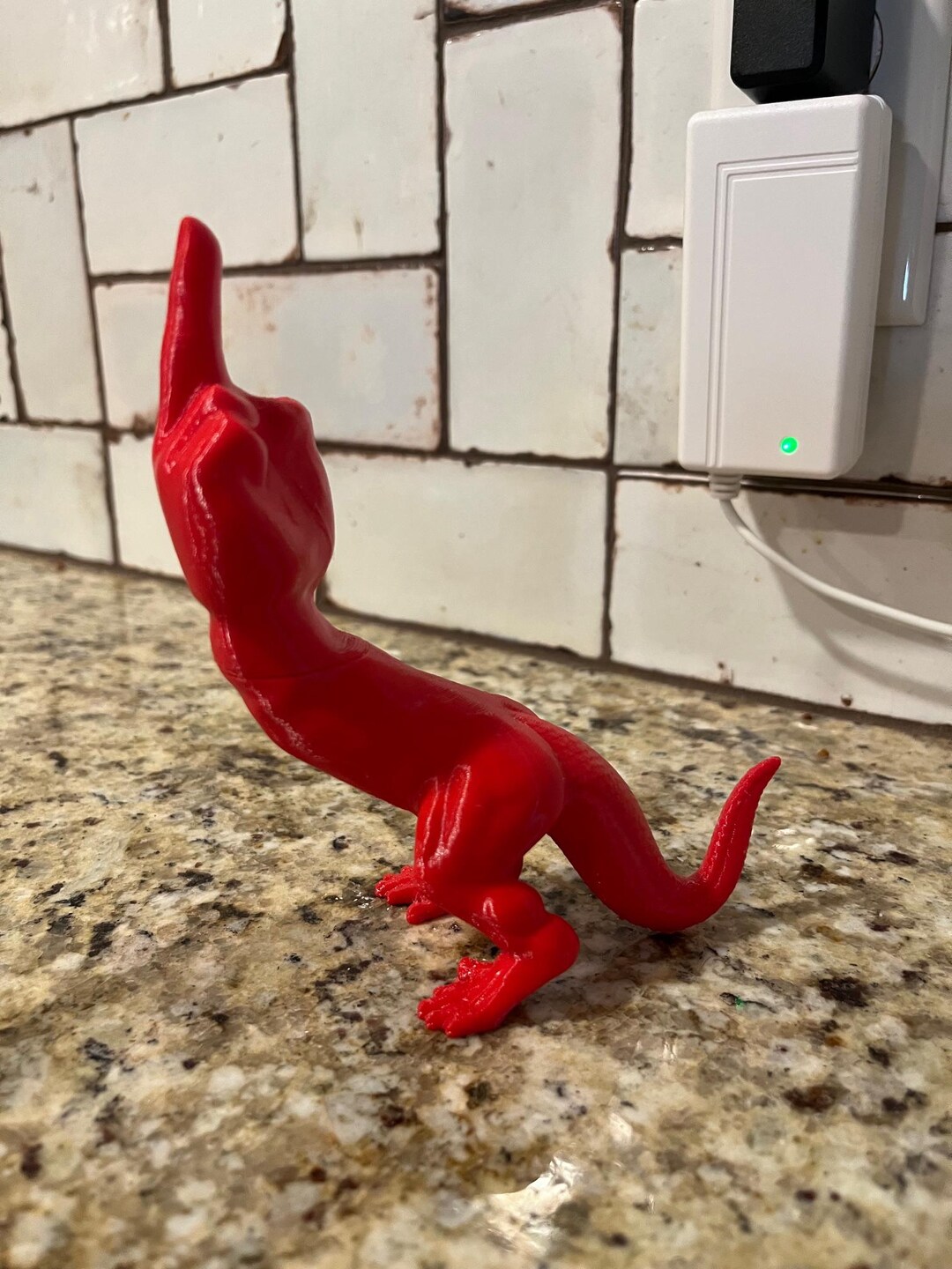 3D Printed Middle Finger Dinosaur – Quirky, Humorous Dinosaur Model ...