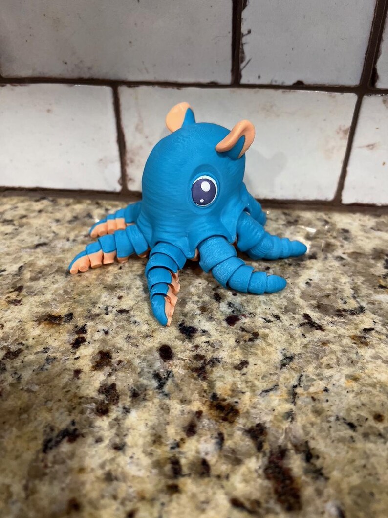 3D Printed Articulated Cute Octopus – Movable, Charming Marine Figure ...