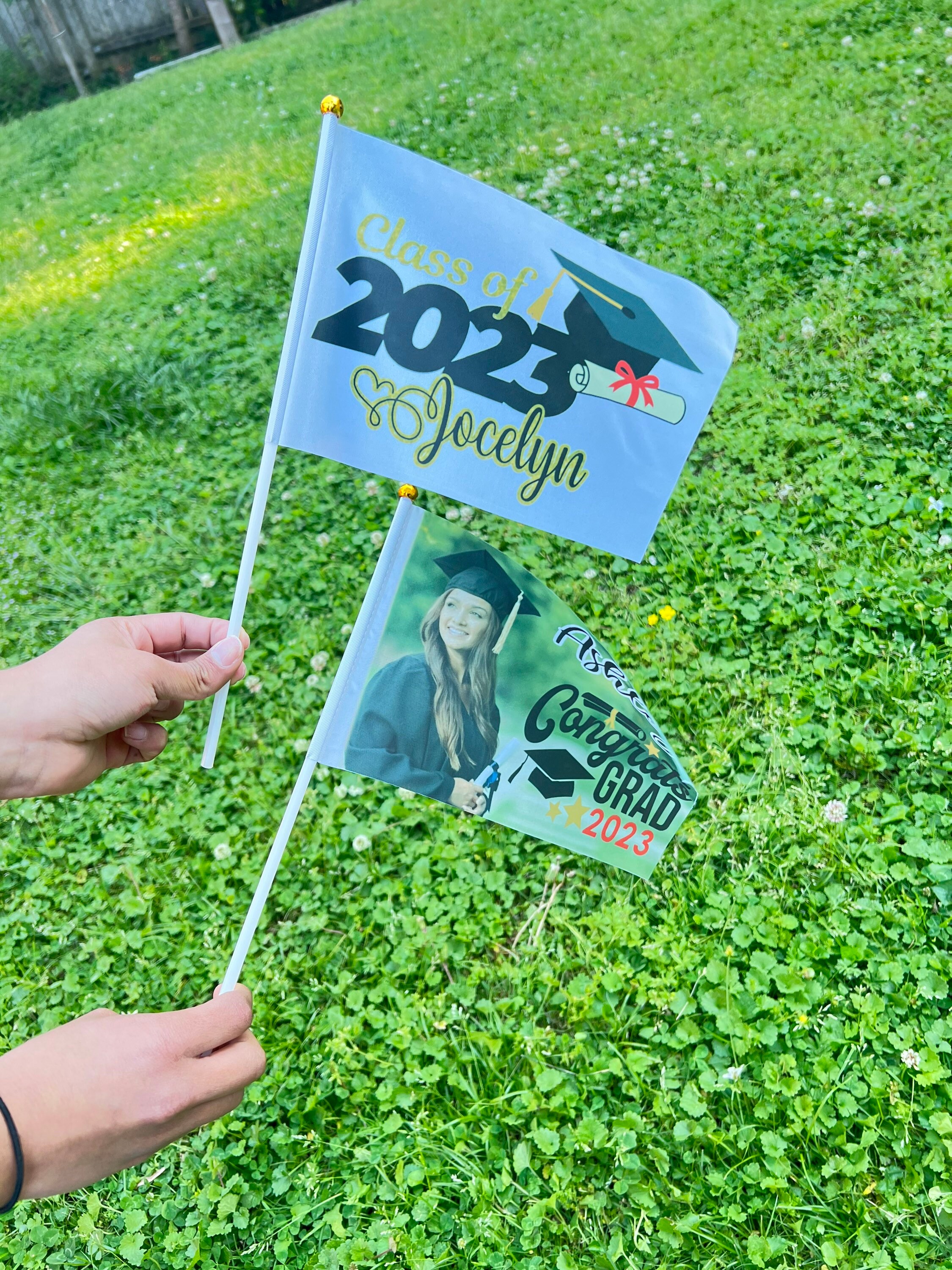 Graduate Handheld Flag, Custom Flag, Personalize With Graduate Picture ...