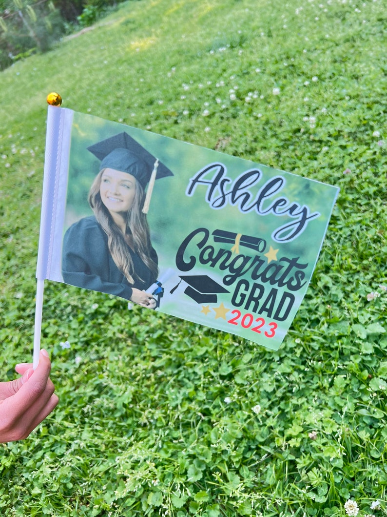 Graduate Handheld Flag, Custom Flag, Personalize With Graduate Picture ...