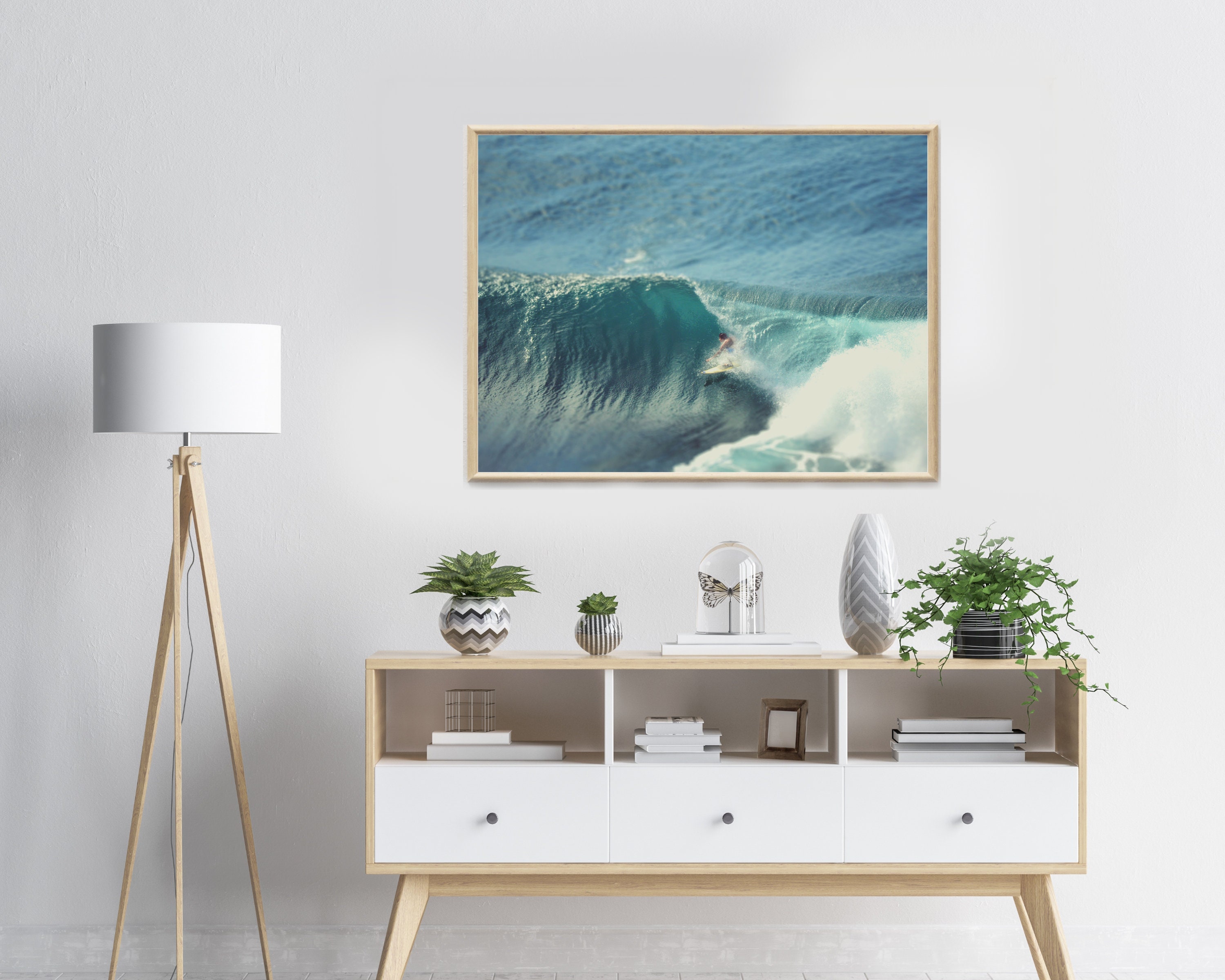 Horizontal Surf Print Vibrant Ocean Surfing Photograph Beach - Etsy