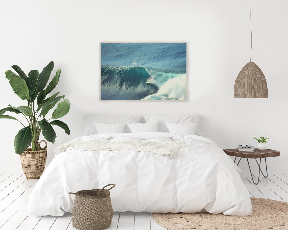 Horizontal Surf Print Vibrant Ocean Surfing Photograph Beach - Etsy